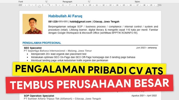 Panduan Membuat CV ATS-Friendly untuk Pencari Kerja Pemula - Heritage For All